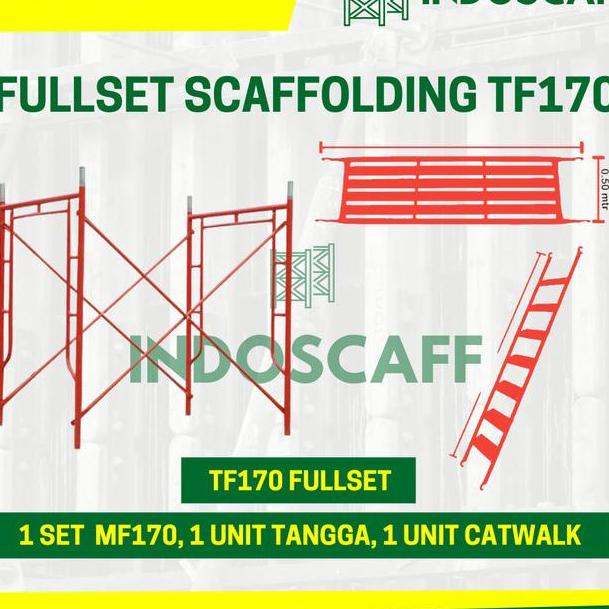 Jual 1 Set Scaffolding Main Frame 170 + 1 Unit Catwalk + 1 Unit Tangga ...
