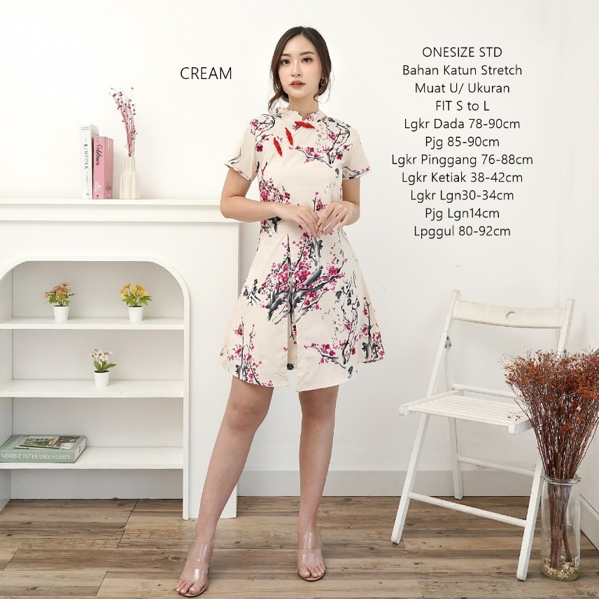 Jual Jumbo Batik Dress Qibao jibao cheongsam shanghai chino big size ...