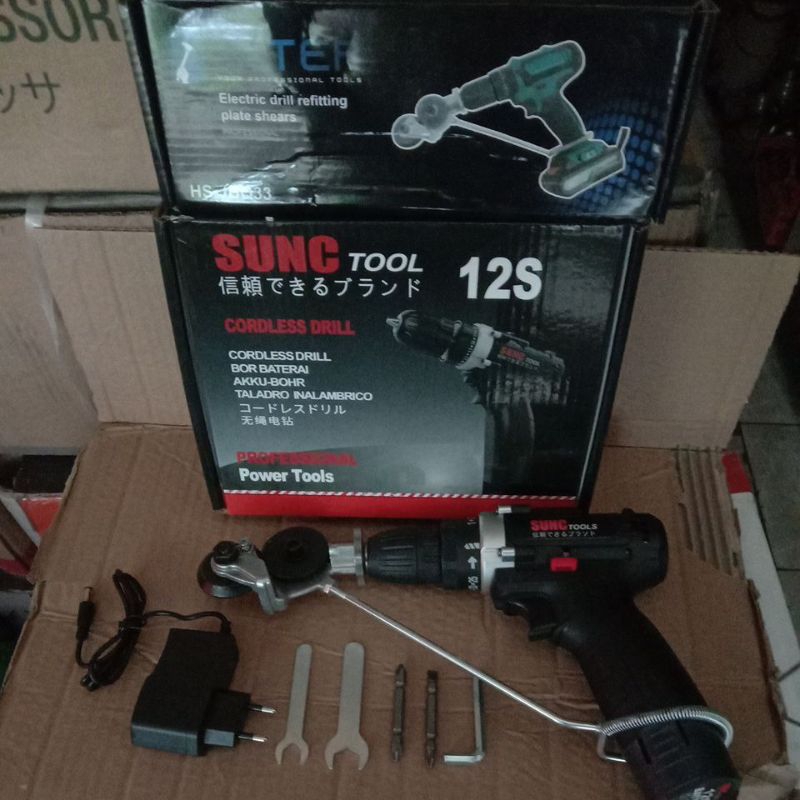 Jual Mesin Bor Cordless 12v Pemotong Seng Plat Tipis Adaptor Bor Potong ...