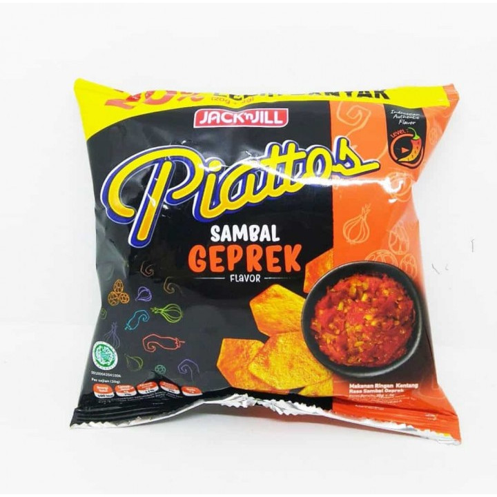 Jual Piatos Chiki Rasa Sambal Geprek Ukuran Piattos Terlaris 20g ...