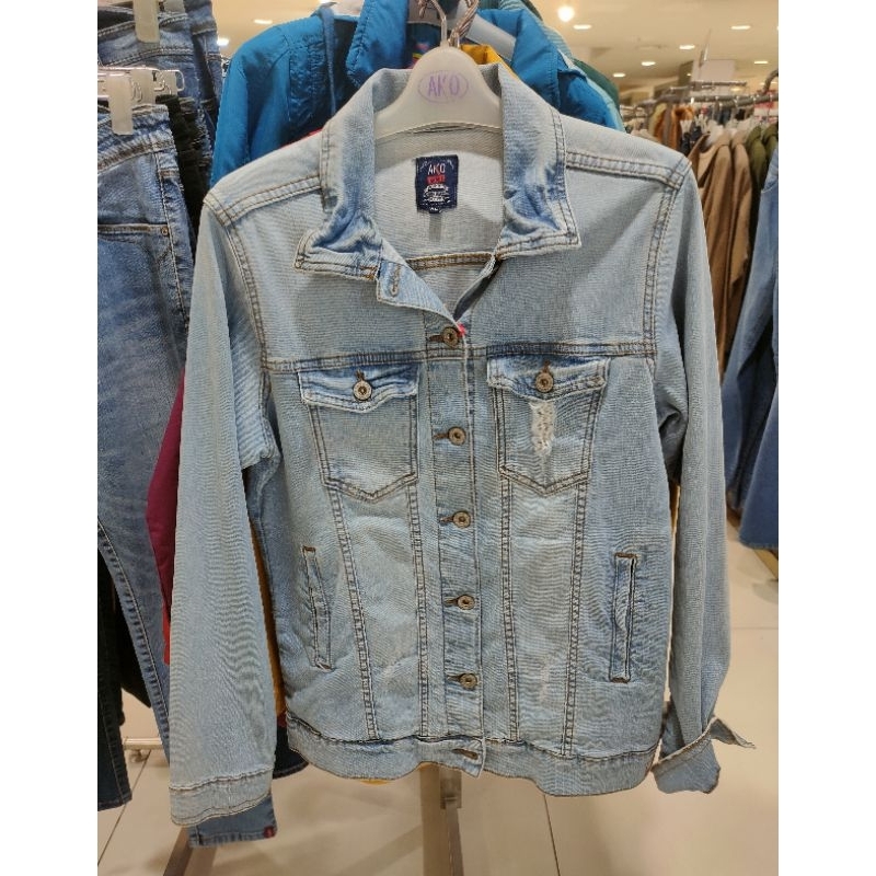 Jual jaket bahan jeans ako original | Shopee Indonesia
