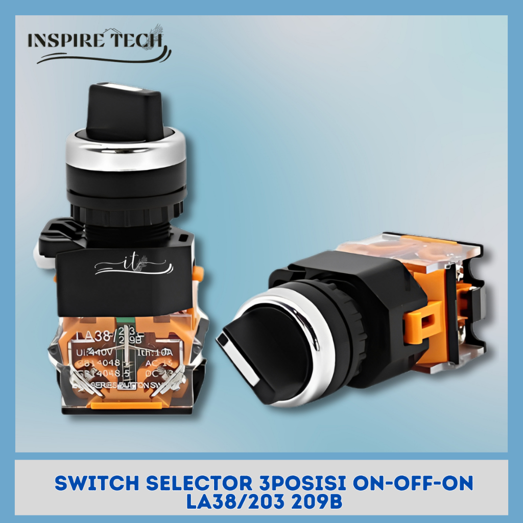Jual SELECTOR SWITCH 3 POSISI & 2 posisi ON-OFF-ON LA38/203 10A 22mm | Shopee Indonesia