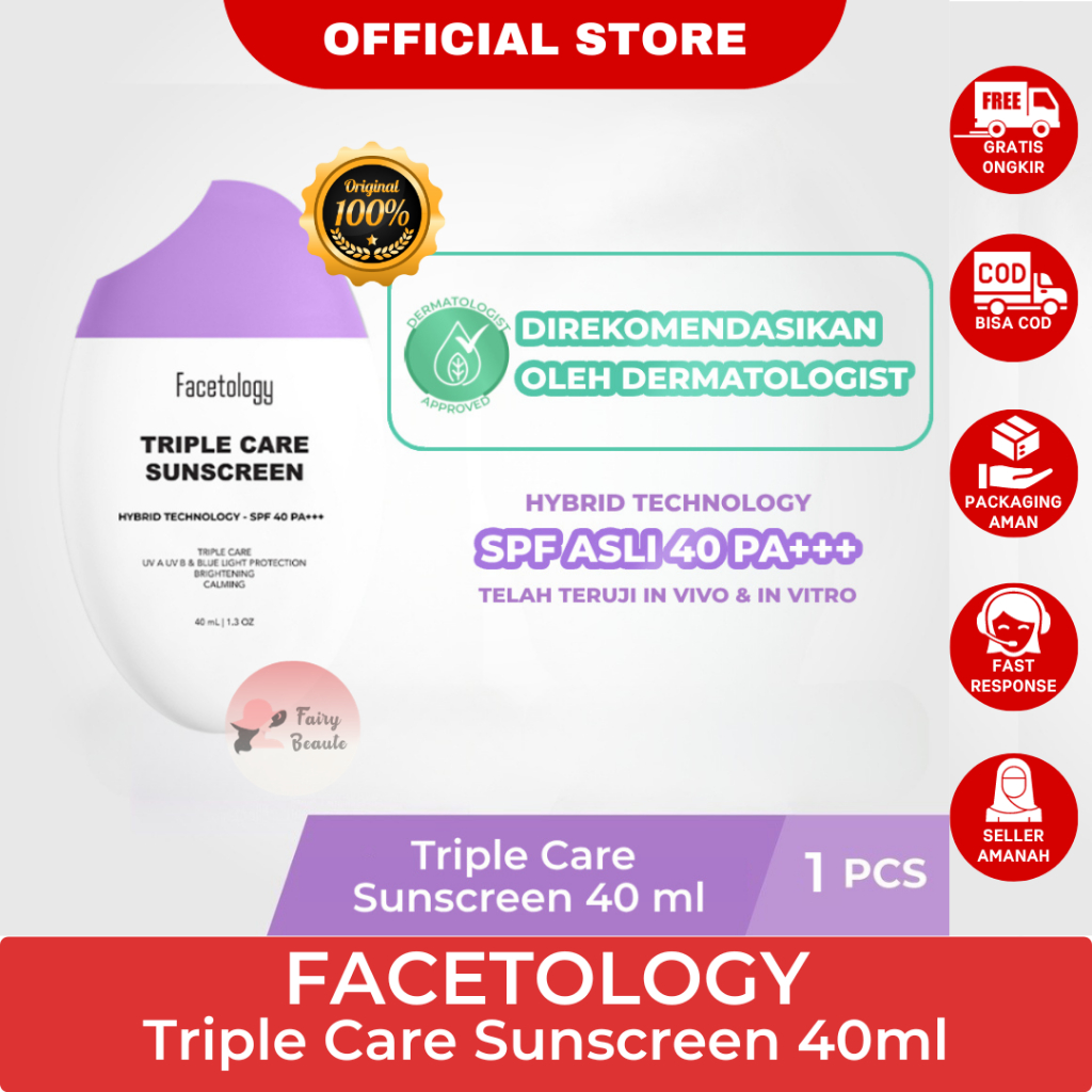 Jual FACETOLOGY TripleCare Triple Care Sunscreen Facetologi Suncreen ...