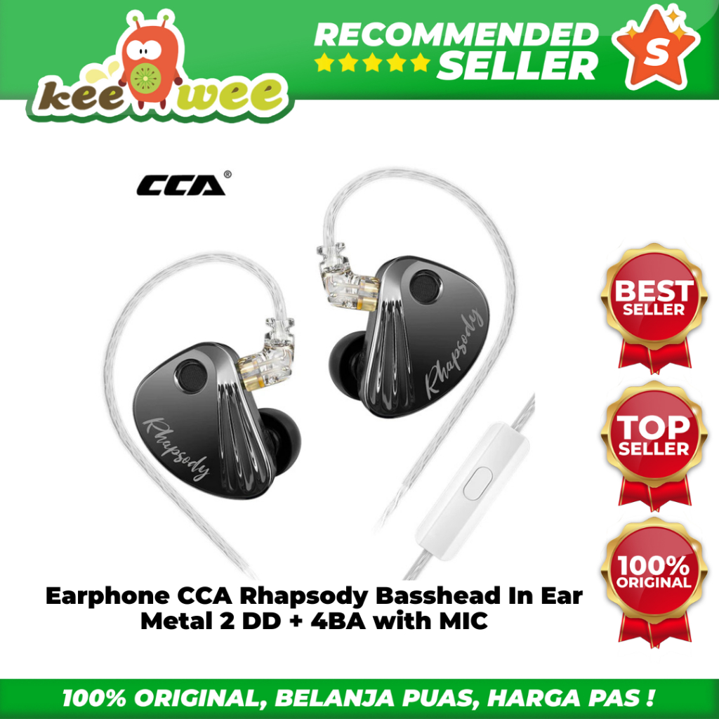Jual Earphone CCA Rhapsody Basshead In Ear Metal 2 DD + 4BA with MIC ...