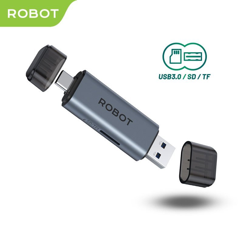 Jual ROBOT Card Reader CR200 USB 3.0 Dual Interface USB-A & USB-C Dual ...