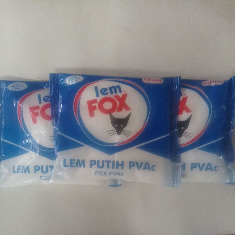 Jual lem putih pvac 350gram merk fox harga per 1kantong | Shopee Indonesia