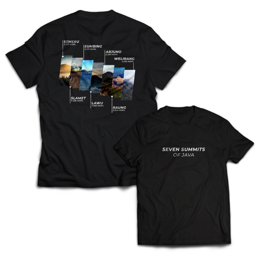 Jual Kaos Pria Pendaki Gunung Hiking THE 7 SUMMITS OF JAVA Dewasa Baju ...