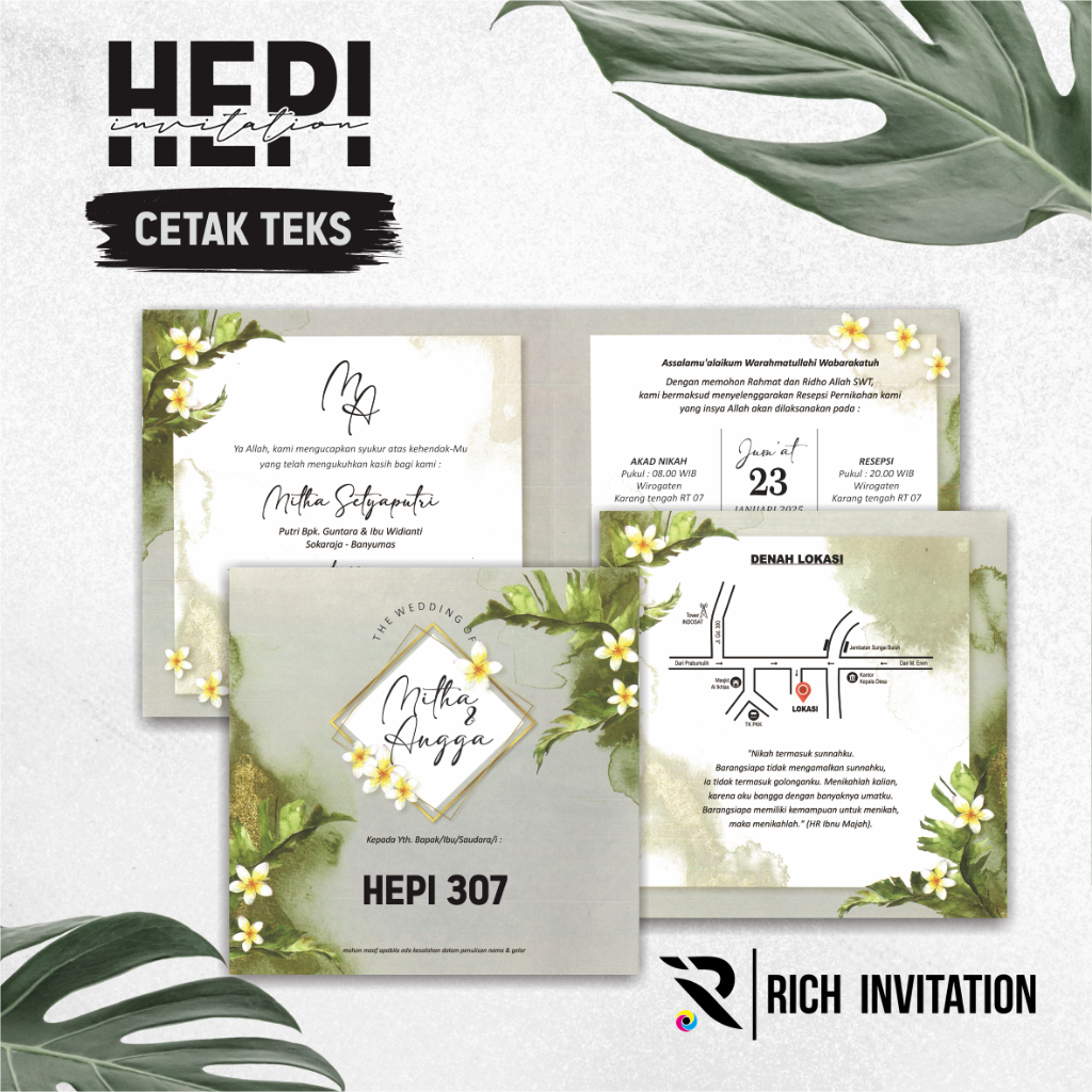 Jual CETAK UNDANGAN BLANGKO MURAH - UNDANGAN PERNIKAHAN HEPI SERIES ...