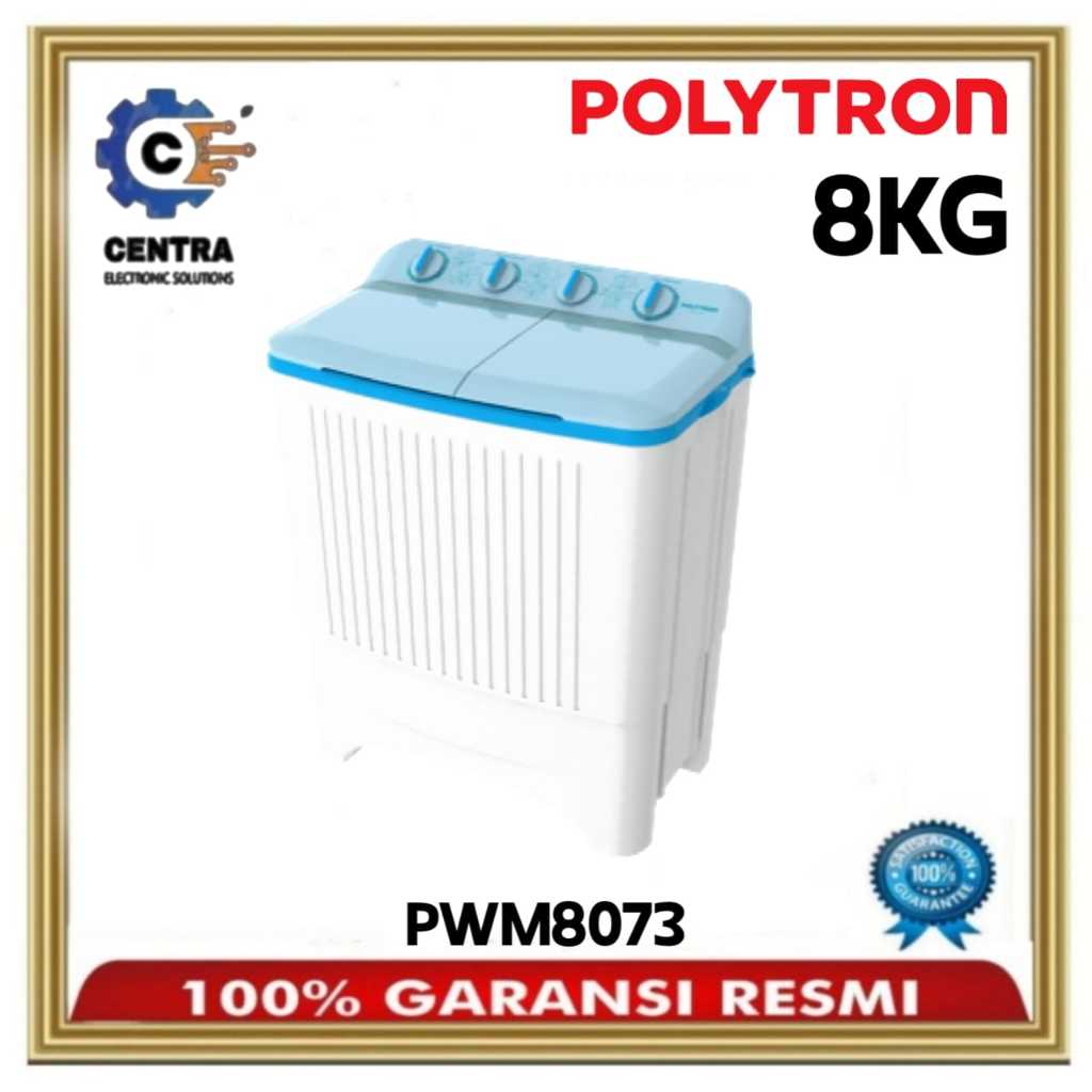 Jual MESIN CUCI POLYTRON PWM 8073 2 TABUNG 8 KG HIJAB SERIES TWIN TUB ...