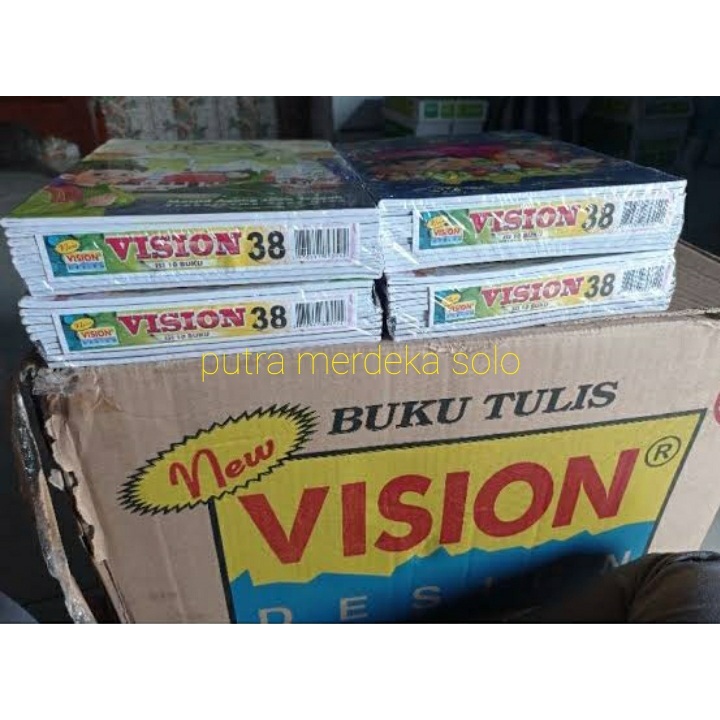 Jual Buku Tulis VISION isi 38 Lembar - 10 Buku / Buku Tulis New Vision ...