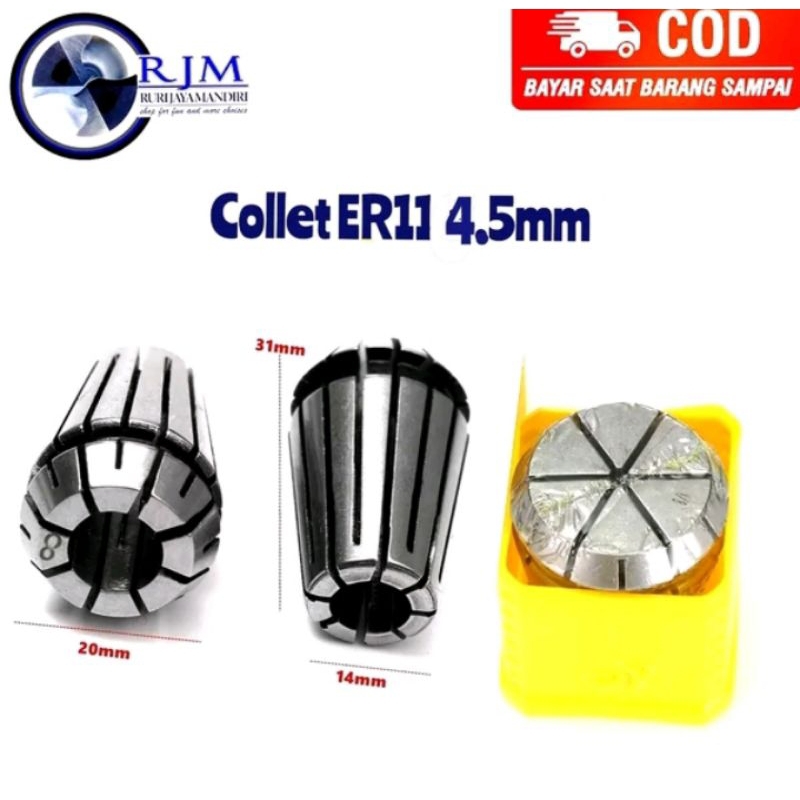 Jual collet er11 4.5mm ketengan kondisi baru bukan er16 er 25 dan er32 | Shopee Indonesia