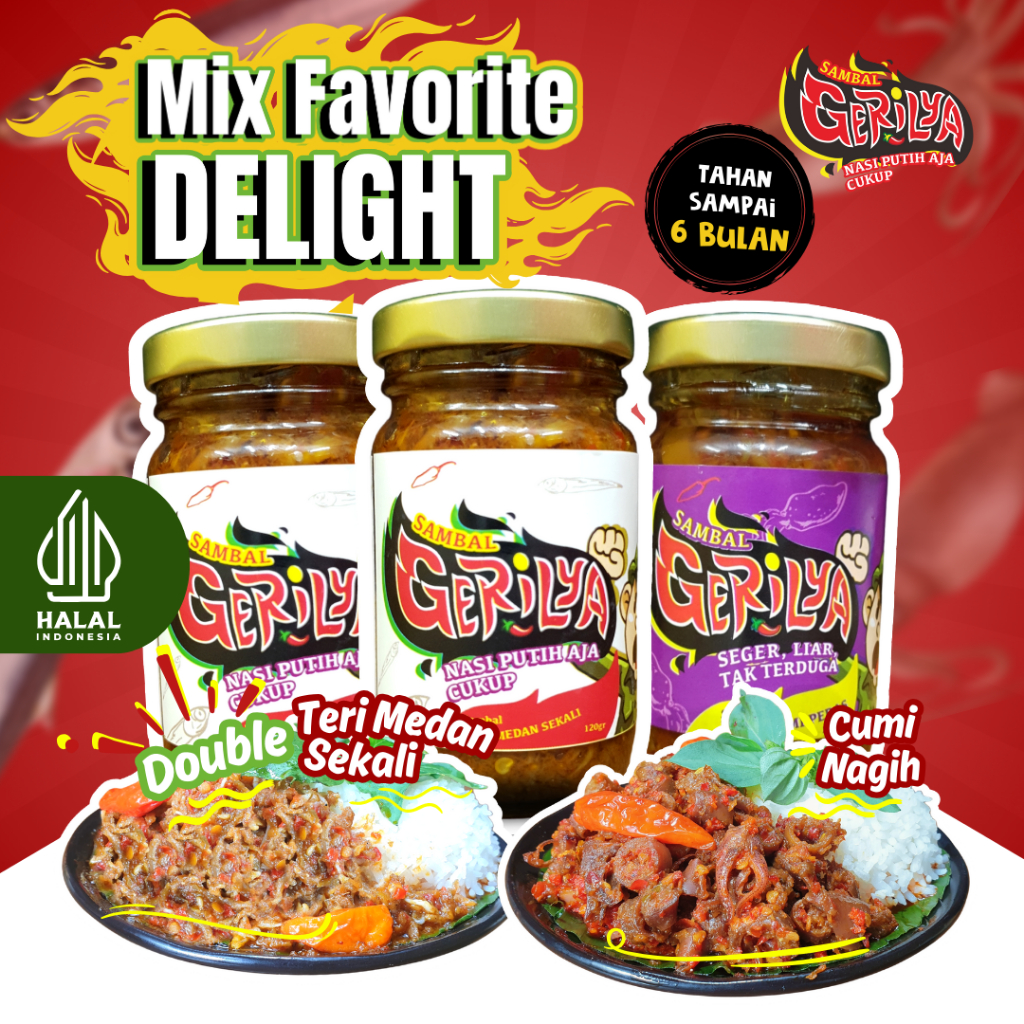 Jual GERILYA Mix Favorite Delight Double TerUmi (Sambal Teri Medan ...