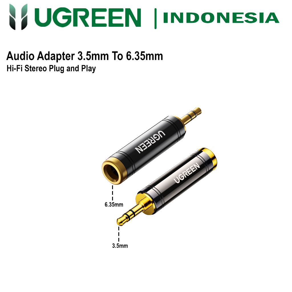 Jual UGREEN Converter Audio Jack 6.5mm Female To 3.5mm Male Adapter 60711 | Shopee Indonesia