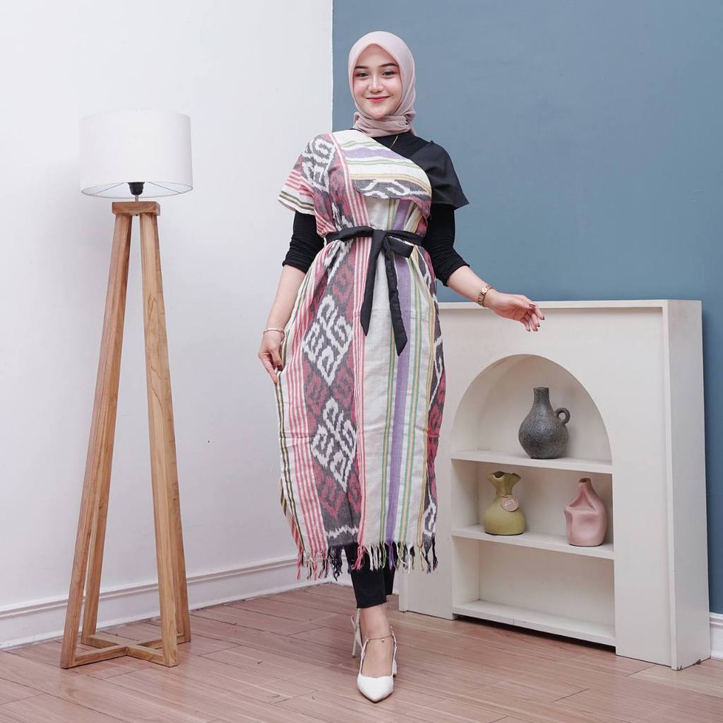 Jual DRESS AURORA TENUN IKAT ASLI SONGKET DRESS ETNIK DRESS KONDANGAN DRESS SONGKET KIMONIK ...