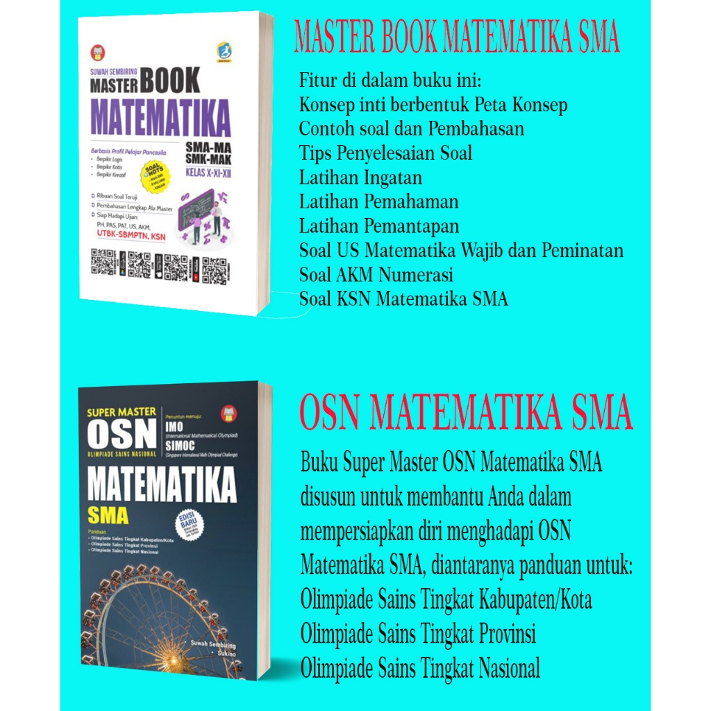 Jual BUKU MASTER BOOK MATEMATIKA SMA-SUPER MASTER OSN MATEMATIKA SMA ...