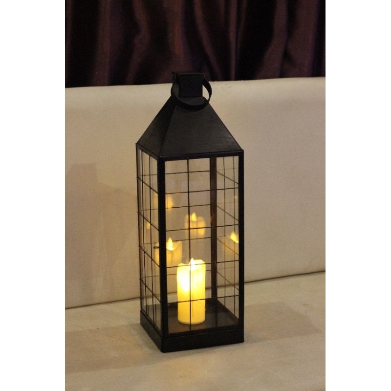 Jual lentera hias / lentera lilin / lentera dekorasi warna hitam ...