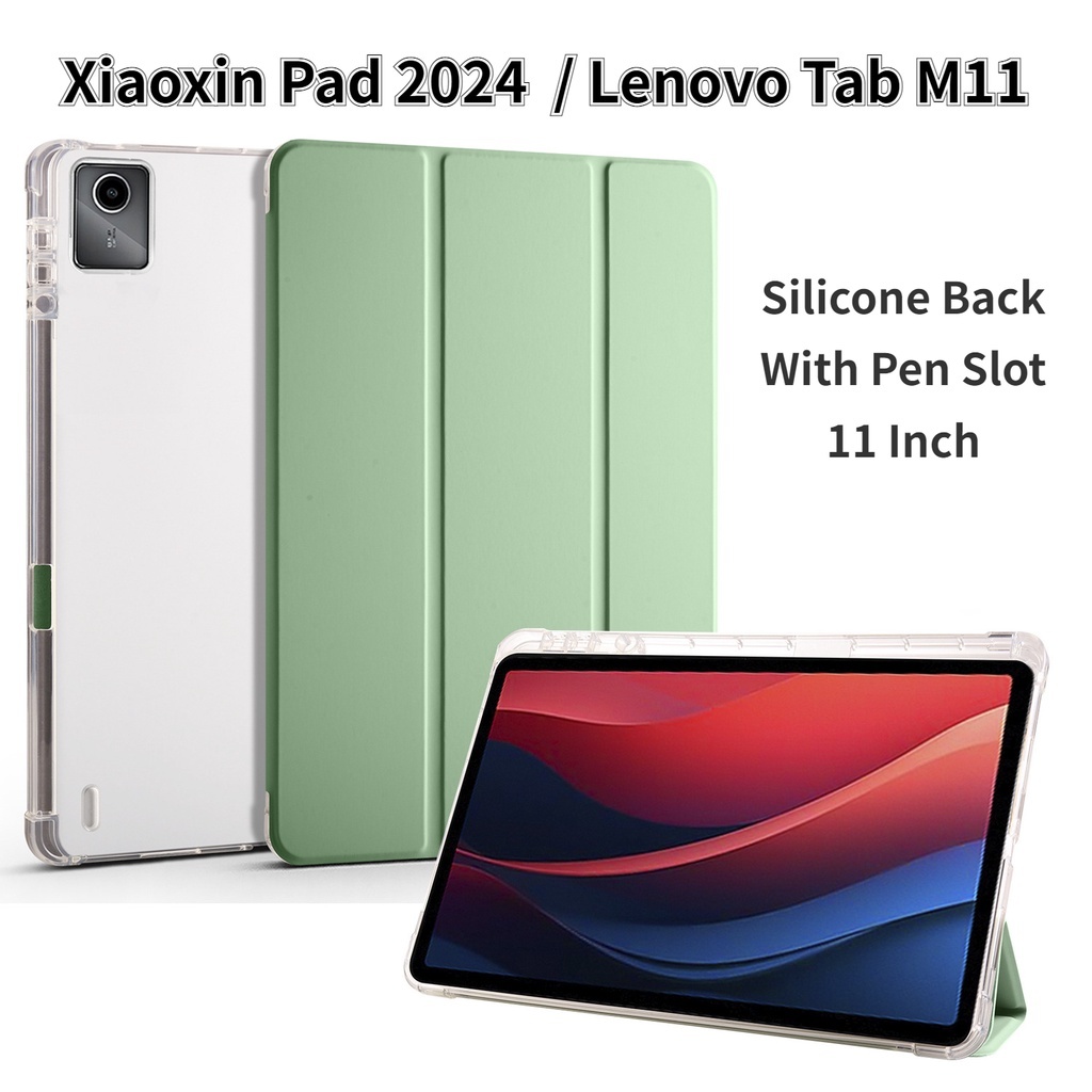 Jual Lenovo Xiaoxin Pad 11 Inch 2024 Case With Slot Pen Smart Flip Magnetic Protective Case ...