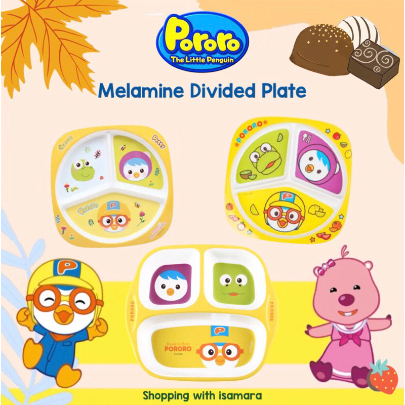 Jual Pororo Melamine Divided Plate / Piring Anak | Shopee Indonesia