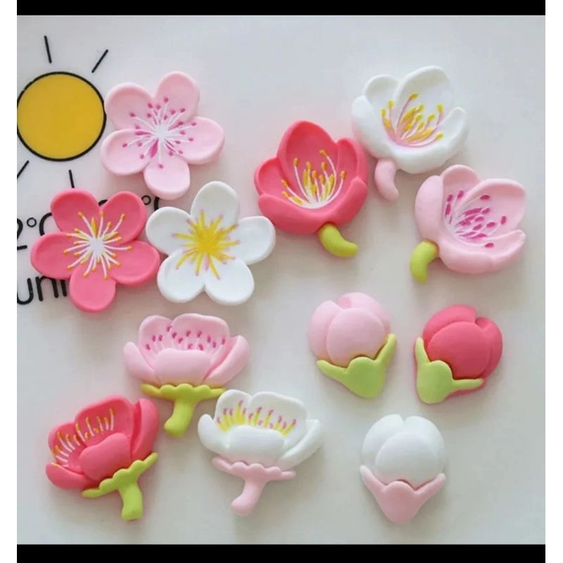 Jual Bahan clay bunga sakura Random/ clay bunga mix | Shopee Indonesia