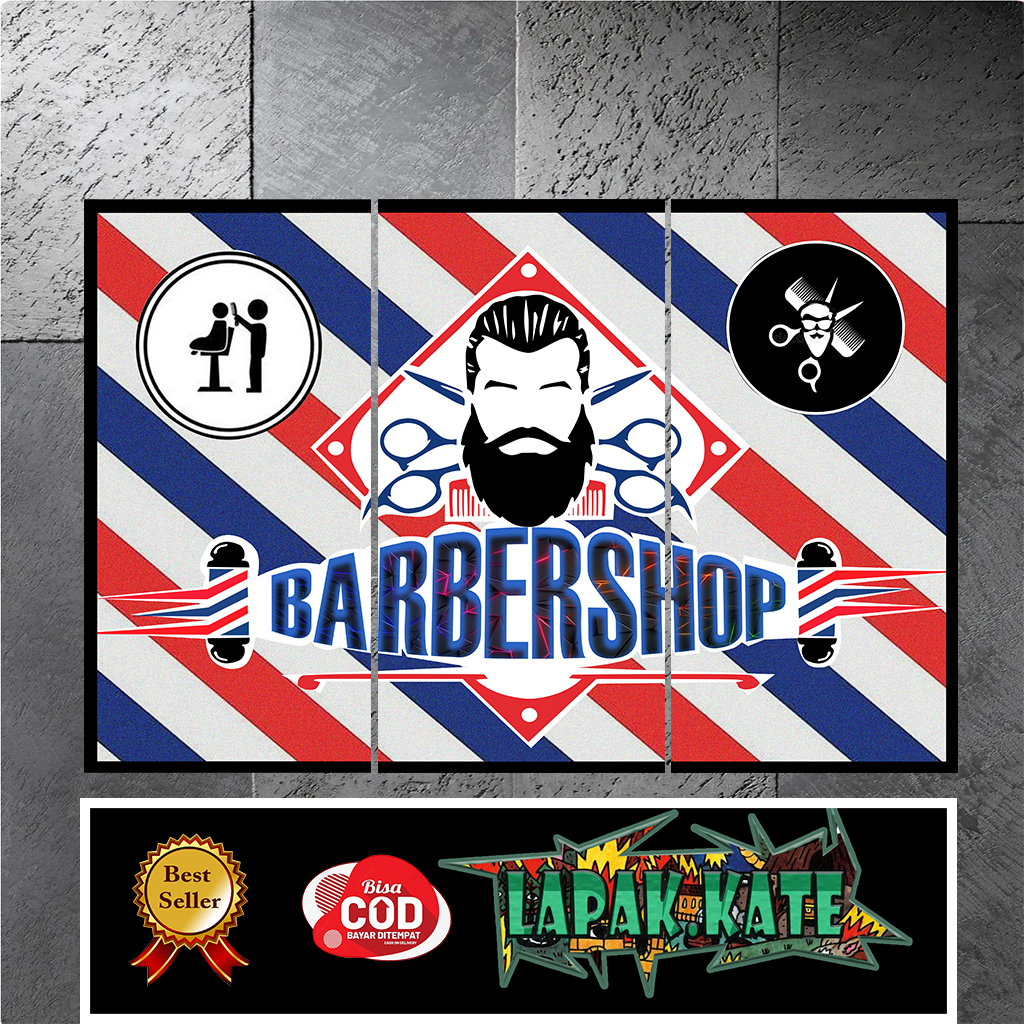 Jual Lapak kate - poster kayu barbershop - poster barbershop model ...