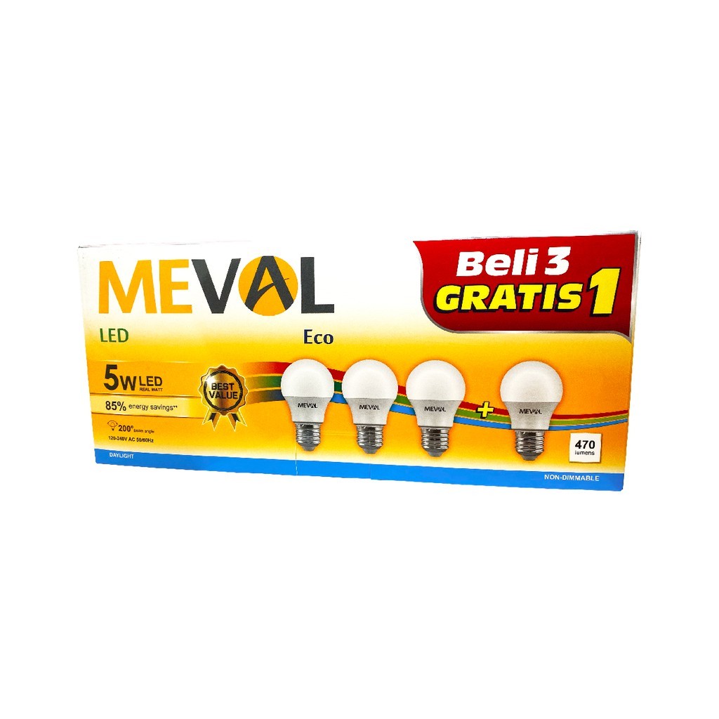 Jual LAMPU LED MEVAL 5W PAKET ISI 4 | Shopee Indonesia