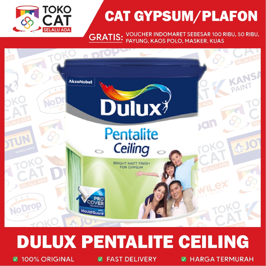 Jual Cat Tembok Interior Dulux Pentalite Brilliant White 2290 2 5 L