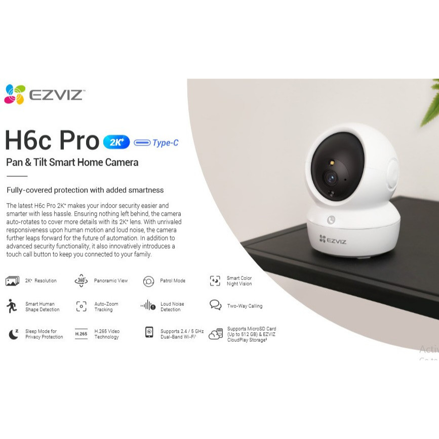Jual Ezviz H6C 4MP Pro 2k+ PAN-TILT 2.4/5GHZ Indoor Wifi | Shopee Indonesia