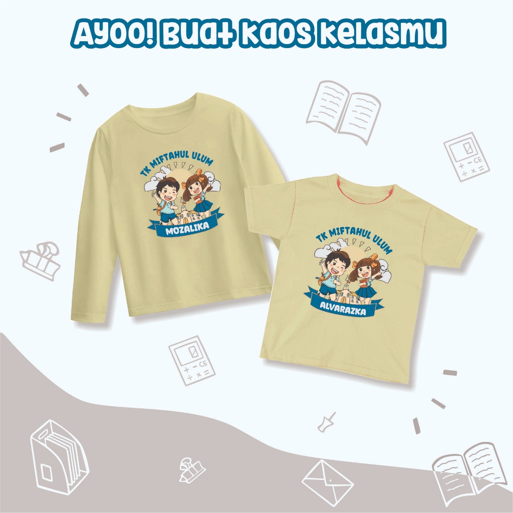 Jual Kaos Couple Custom Anak Sekolah TK Paud SD Bisa Request Nama Anak Tersedia Lengan Pendek ...
