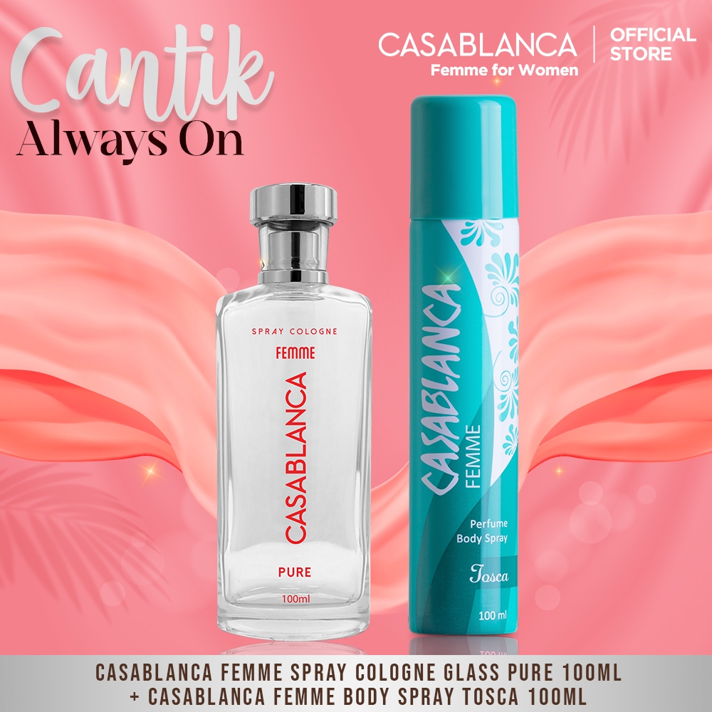 Jual Casablanca Femme Cantik Always On (Spray Cologne Glass Pure + Body ...