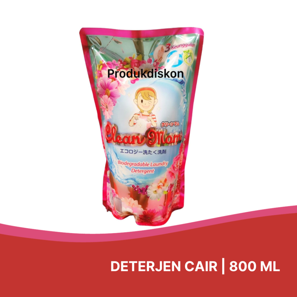 Jual CLEAN MOM Laundry Detergent Liquid Cair 800ml | Shopee Indonesia