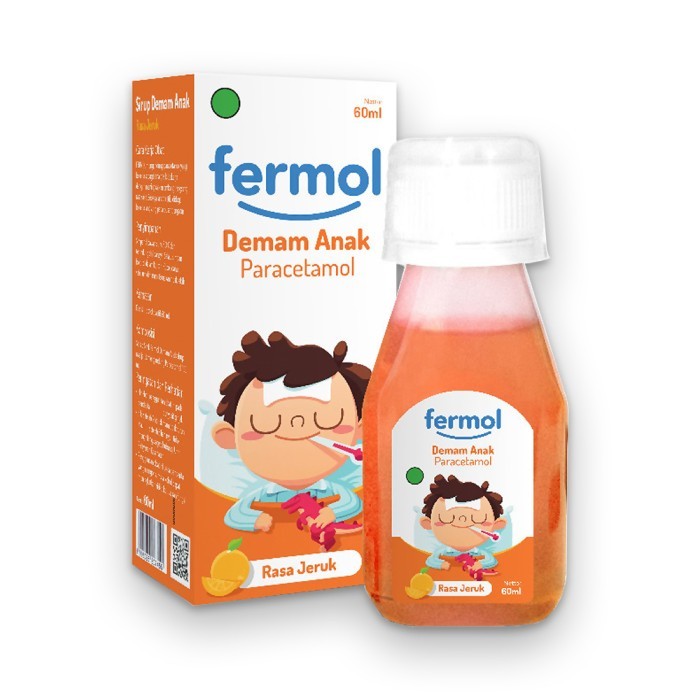 Jual FERMOL DEMAM ANAK SIRUP RASA JERUK 60 ML PARACETAMOL 160 MG ...