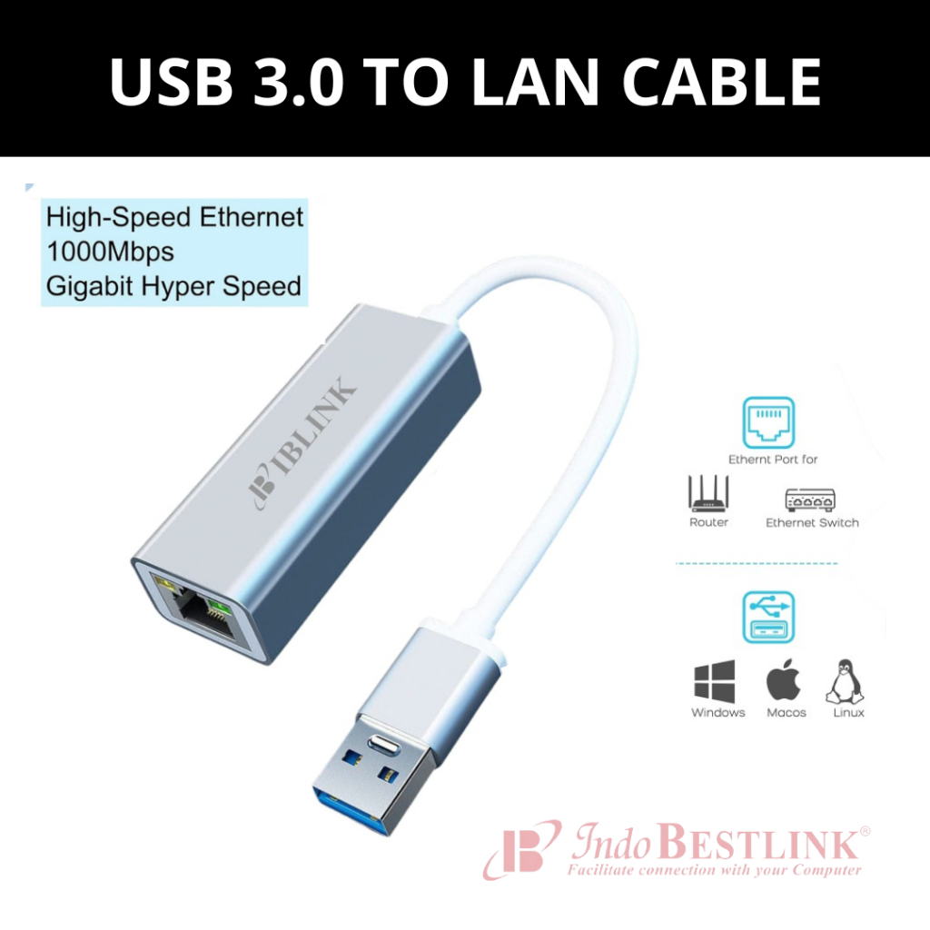 Jual Usb 3.0 to Lan Gigabit Ethernet Adapter 1000mbps /USB 3.0 to RJ45 ...