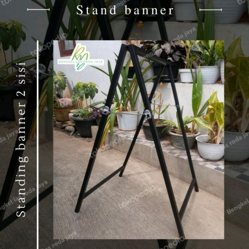 Jual stand banner 2 sisi / stand banner besi / stand banner berdiri ...