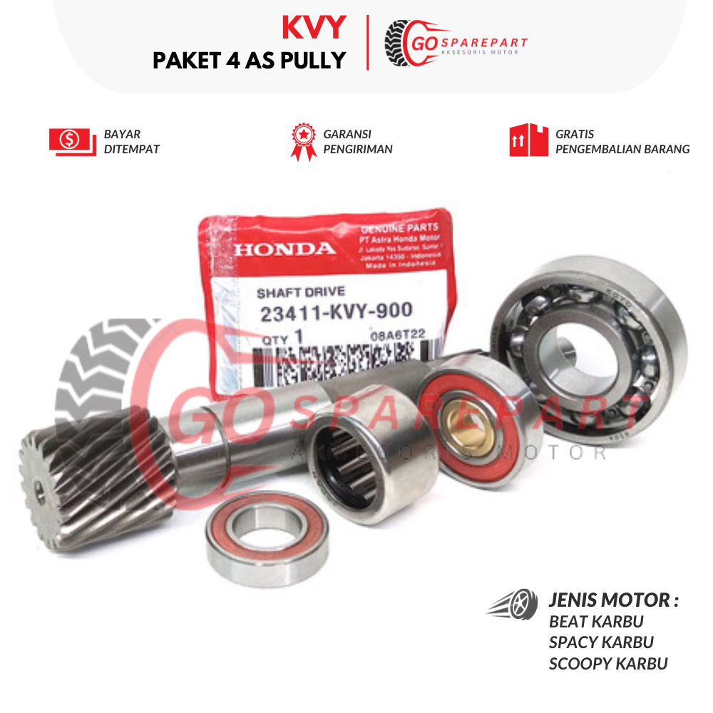 Jual (HONDA) PAKET KOMPLIT AS PULLY KVY + BEARING 6002+BOSH KUNINGAN ...