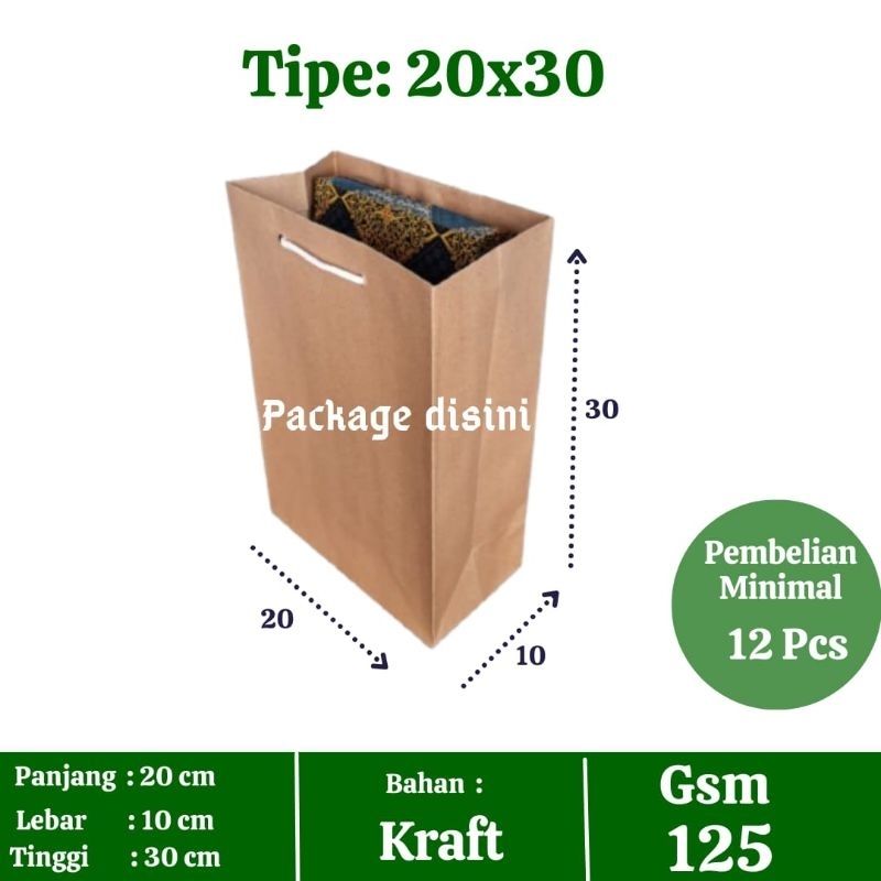 Jual Paper bag 20x30, tas kertas coklat murah, tas kertas untuk ...