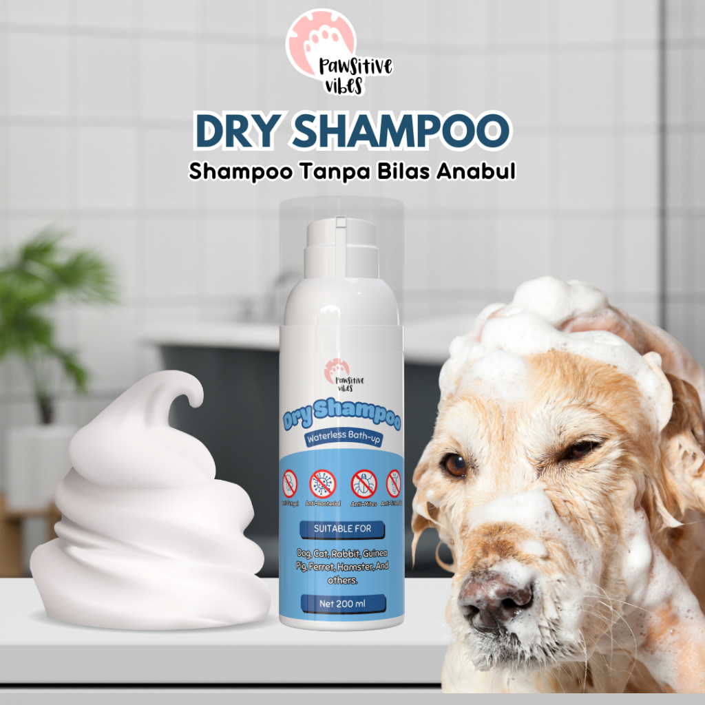 Jual PET DRY SHAMPOO Anjing Kucing 200ml - Shampo Foam Tanpa Bilas ...