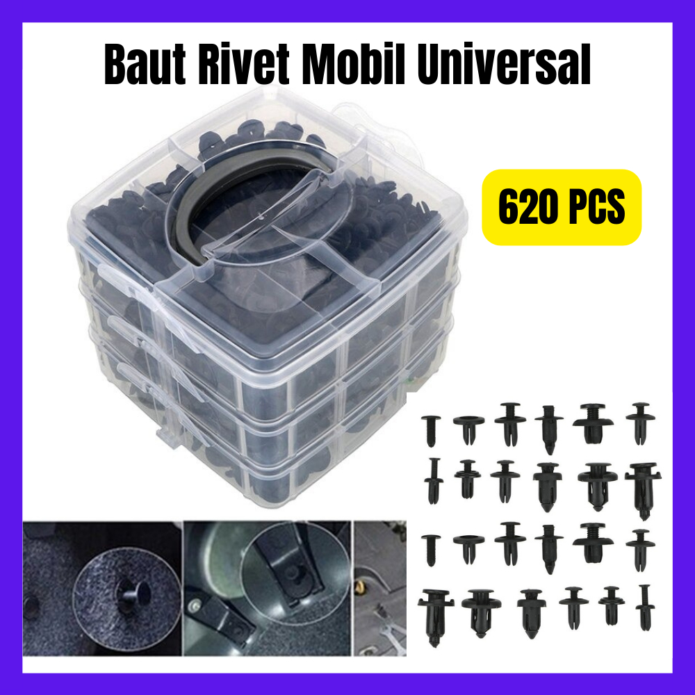 Jual Baut Rivet Mobil Universal Push Pin Fasteners Clip 620 PCS ...