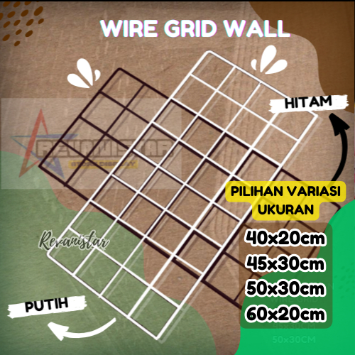 Jual Kawat ram dinding 40x20 Grid wall pajangan poto polaroid dan ...