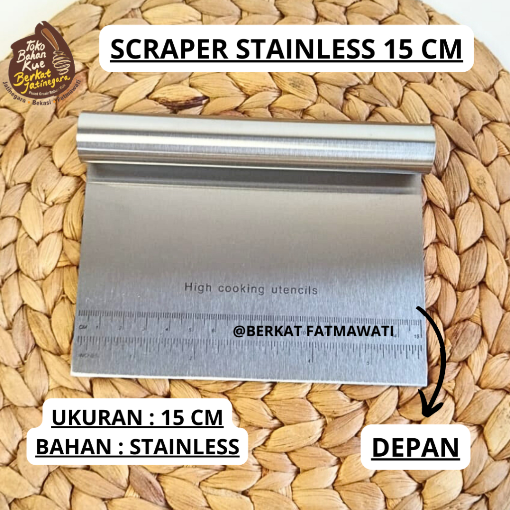 Jual SCRAPER STAINLESS 15 CM / ALAT MERATAKAN KRIM KUE / SCRAPER ...