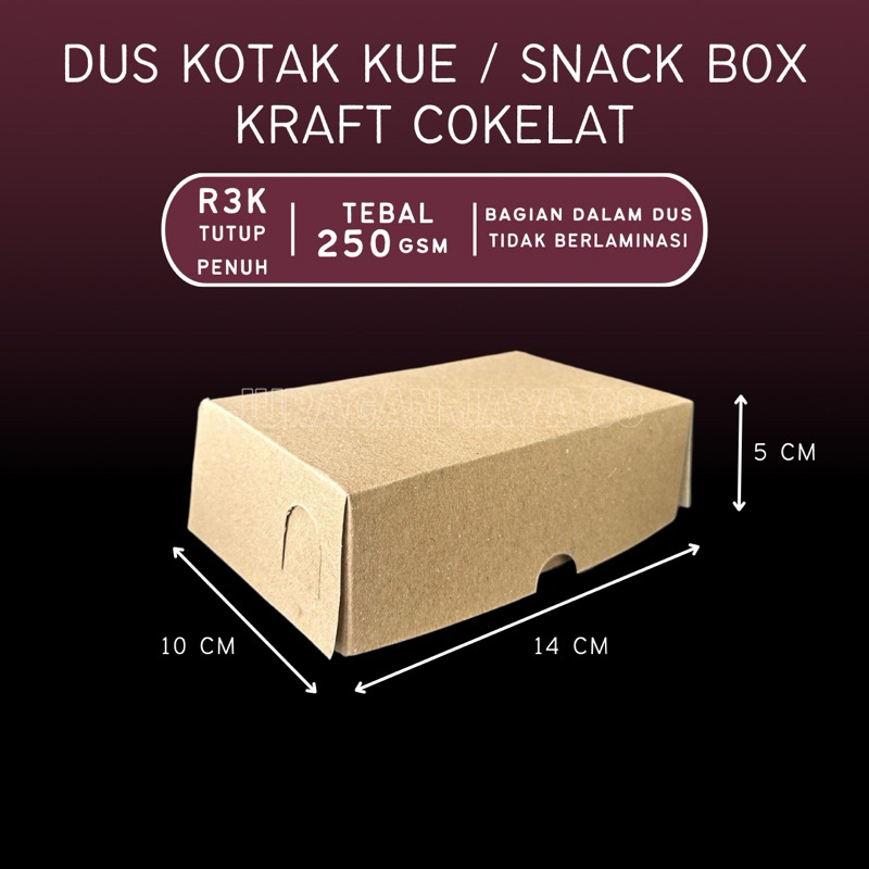 Jual Dus Kotak Kue R3K Tutup Penuh (14x10x5cm) Ketebalan 250 gram | Dus ...