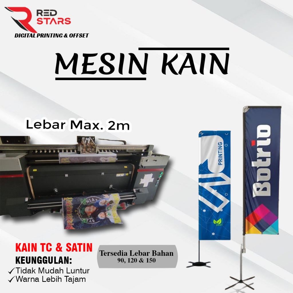 Jual Cetak Spanduk Kain Satin / Kain Tetron/ TC murah | Shopee Indonesia