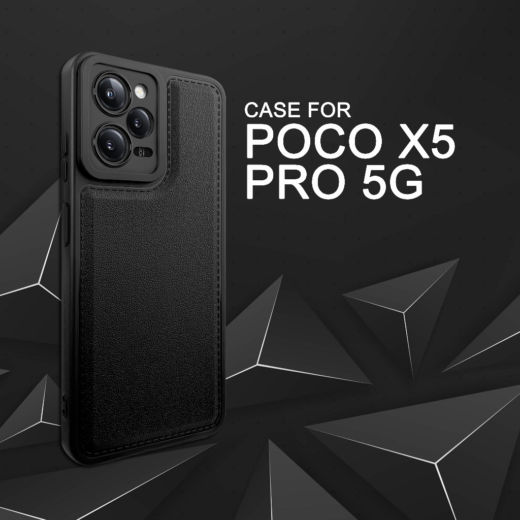 Jual Xiaomi Poco X5 Pro 5G Case Softcase LEATHER BLACK CAMERA ...