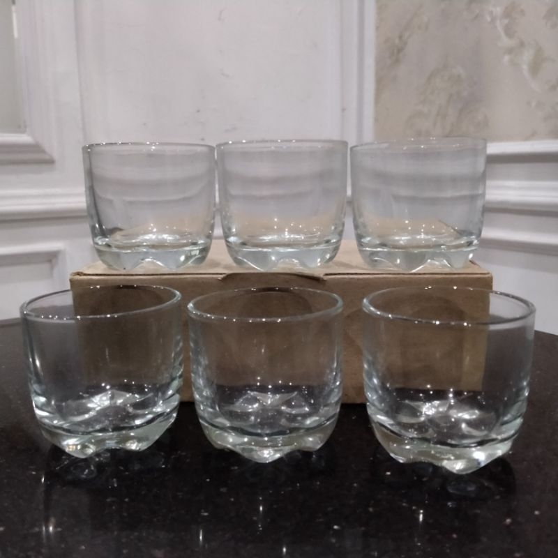 Jual Gelas Sloki Kaca Kaki Gajah PG02 Set isi 6 Pcs | Gelas Shot ...