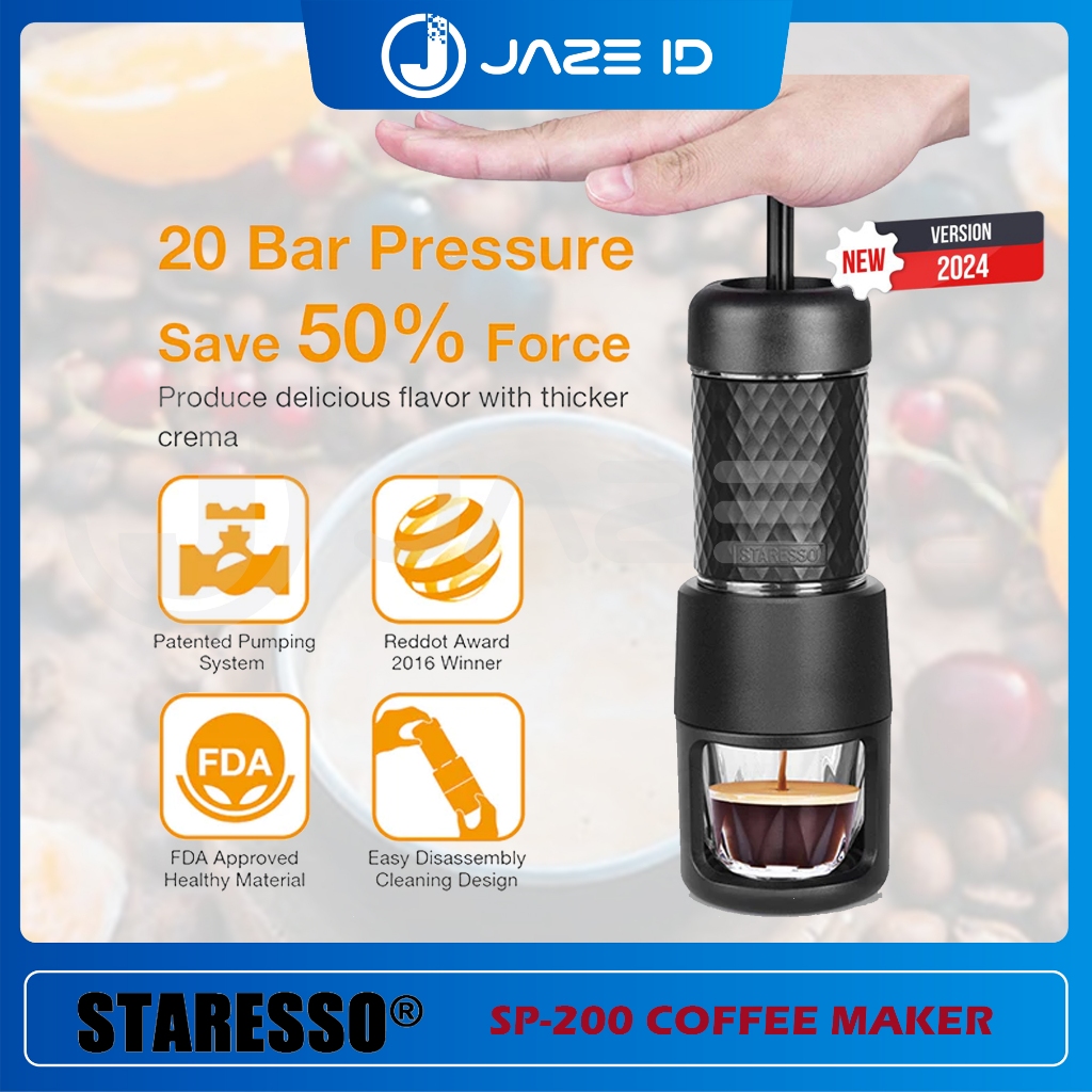 Jual Staresso SP-200 Black White Manual Handy Espresso Coffee Maker ...