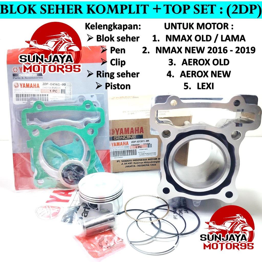 Jual Blok Seher Set Komplit Ring Piston Kit Nmax lama / Old - Nmax new - Aerox - LEXI 2DP ...