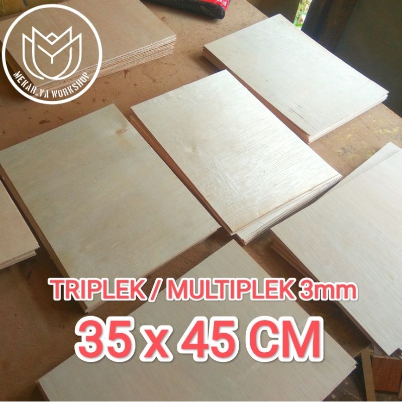 Jual TRIPLEK / MULTIPLEK 3mm Potongan 35 x 45 cm | bahan miniatur ...