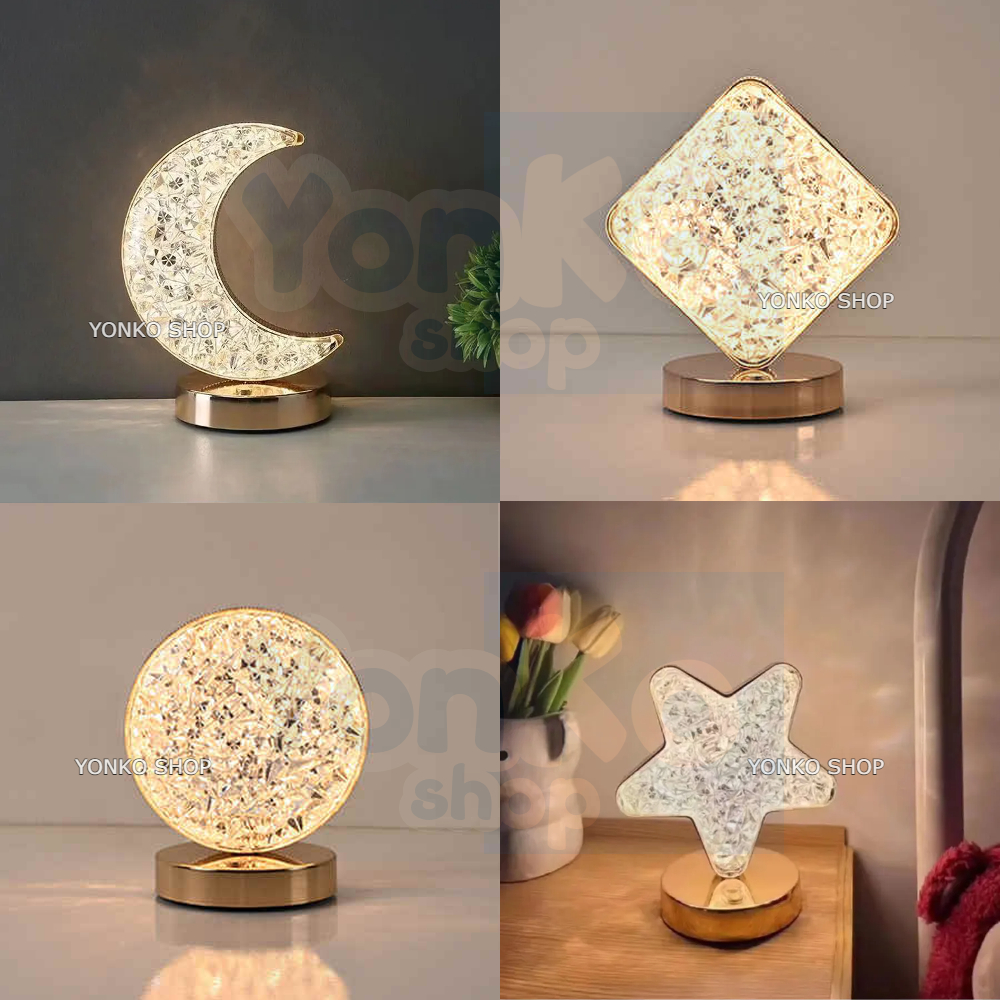 Jual Lampu Hias Meja LED Crystal Mewah Acrylic Aesthetic Bintang Bulan ...