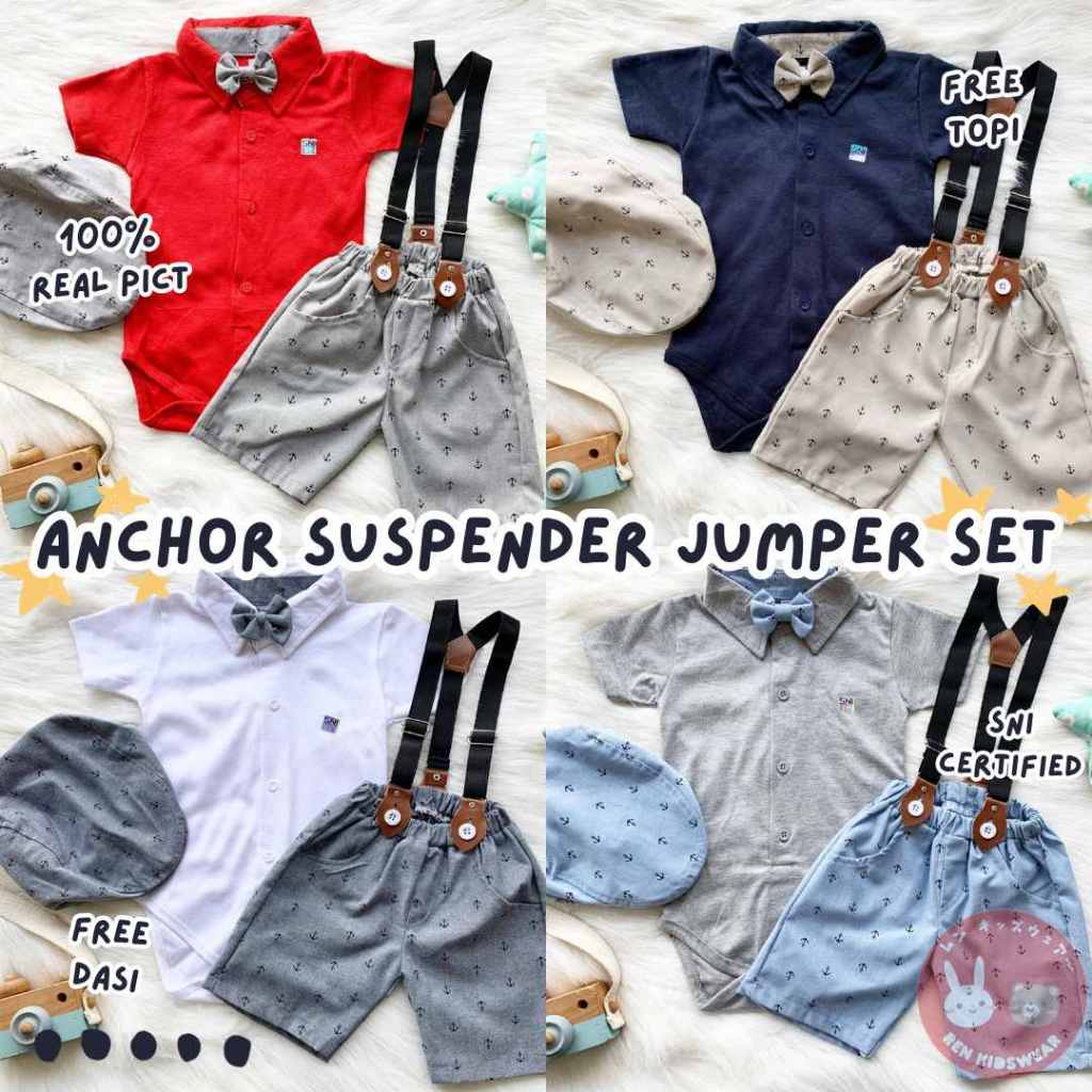 Jual setelan jumper anak laki laki anchor dan burberi autumn suspender ...
