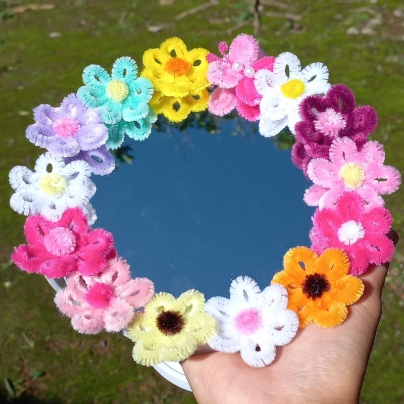 Jual DIY Cermin/ cermin kawat bulu/ Cermin meja / Cermin aestetik (Baca ...
