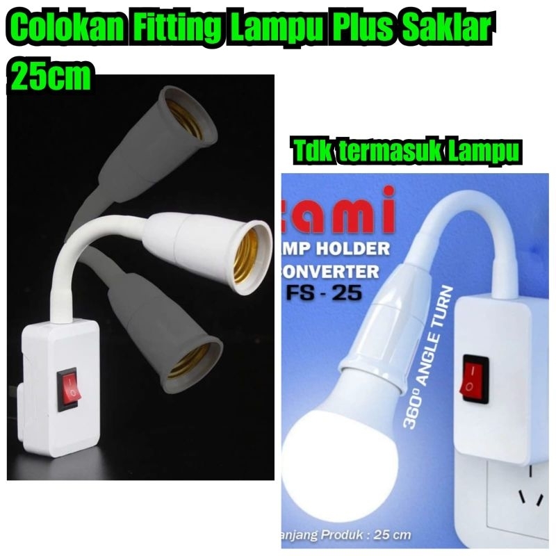 Jual fitting lampu portable langung colok listrik fleksibel colokan ...